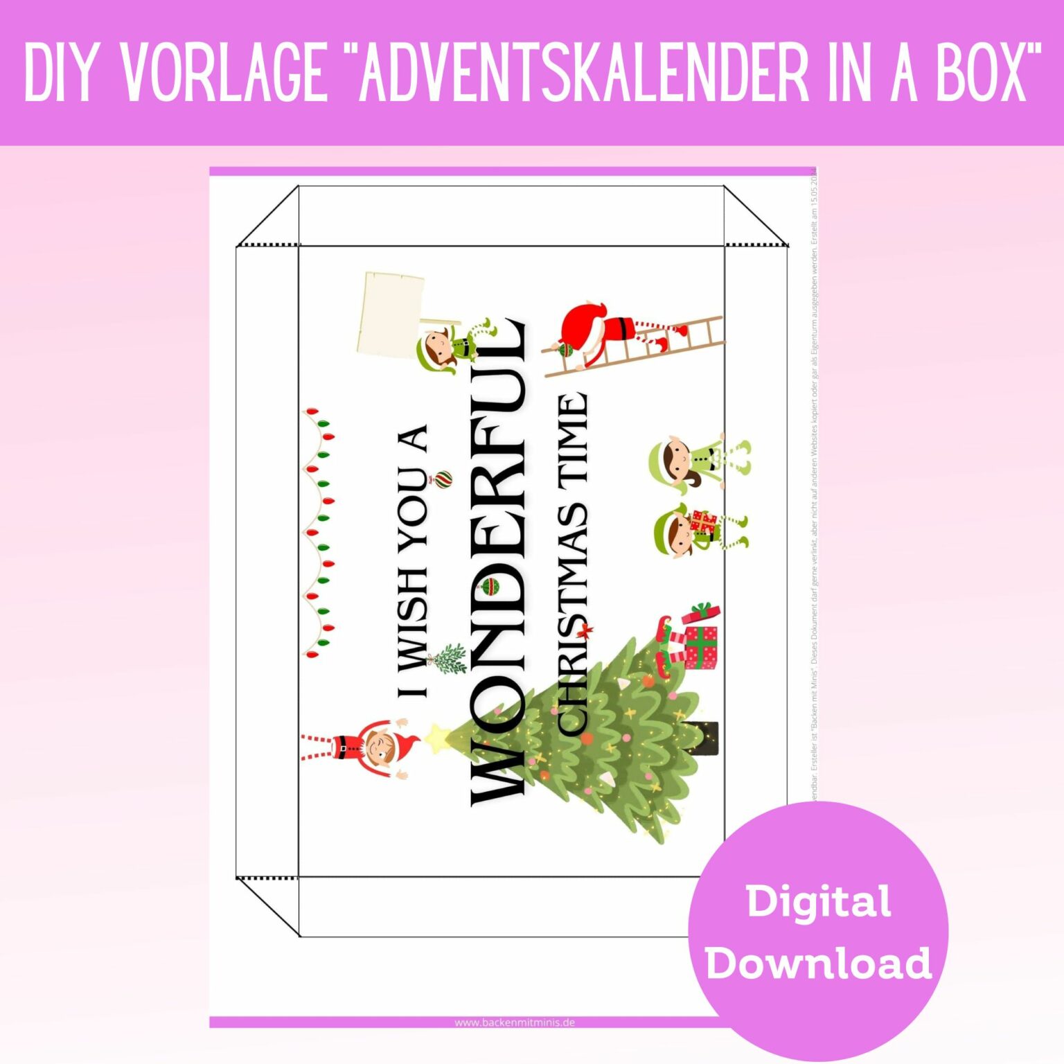 "Adventskalender in a box" - Druckvorlagen für Toffifee