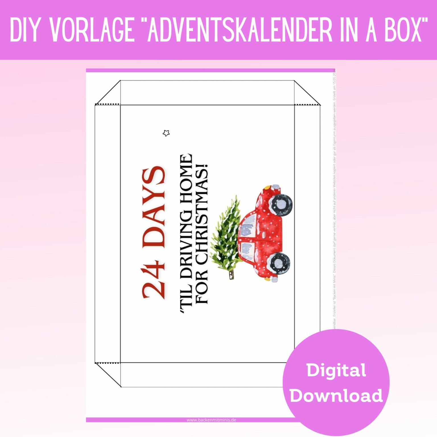 "Adventskalender in a box" - Druckvorlagen für Toffifee